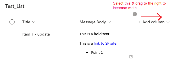 How to make all the columns full expand in the sharepoint list? | Microsoft Community Hub