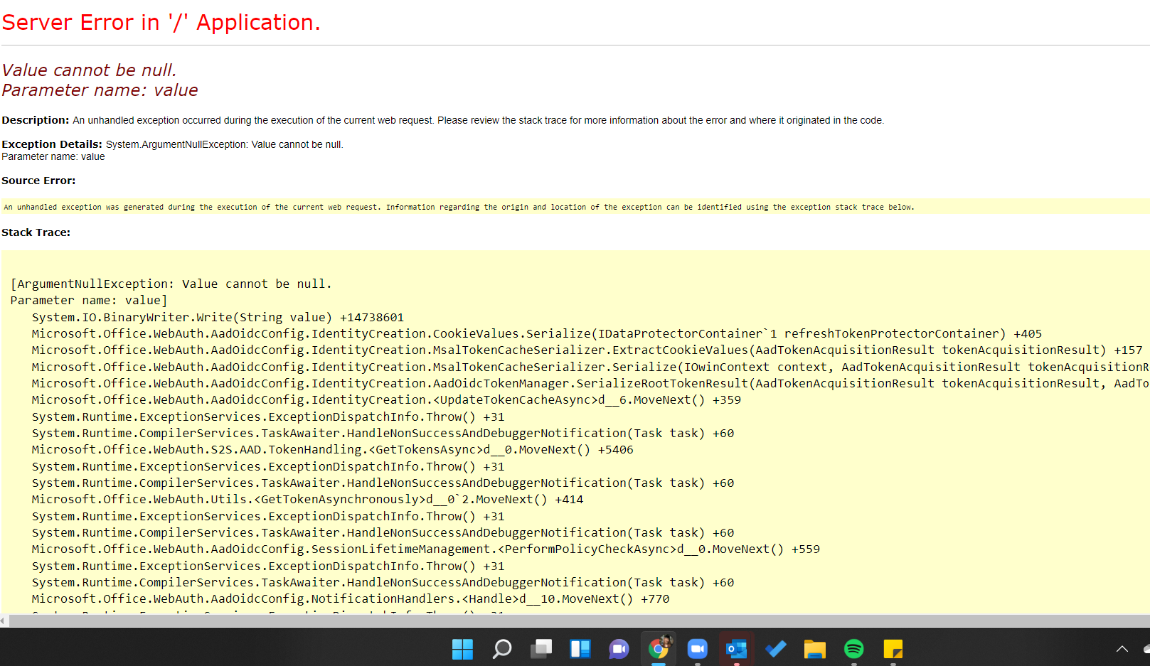 Planner Error- Server Error in '/' Application. | Microsoft Community Hub