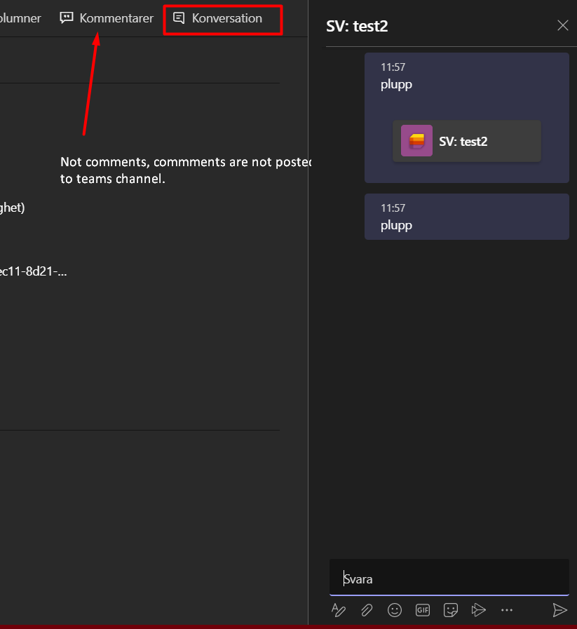 Microsoft List conversation - how to map to an already posted ...