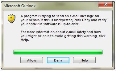 "Allow / Deny" Dialogue when sending email using MS Access VBA using DoCmd.SendObject thru ...