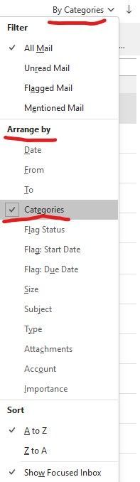 Outlook Online Sort By Categories | Microsoft Community Hub