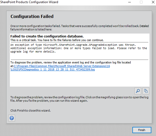 SharePoint fails to create Configuration Database for a new farm | Microsoft Community Hub