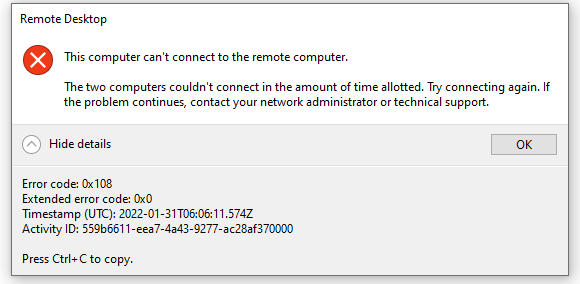 AVD RDP Error | Microsoft Community Hub