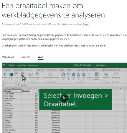 Excel online pivor table not in menu | Microsoft Community Hub