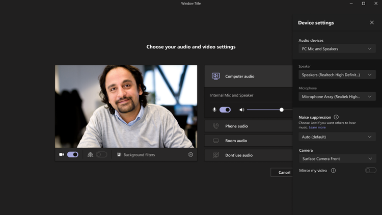 Turn off Mirror my video in Microsoft Teams meetings to match your ...