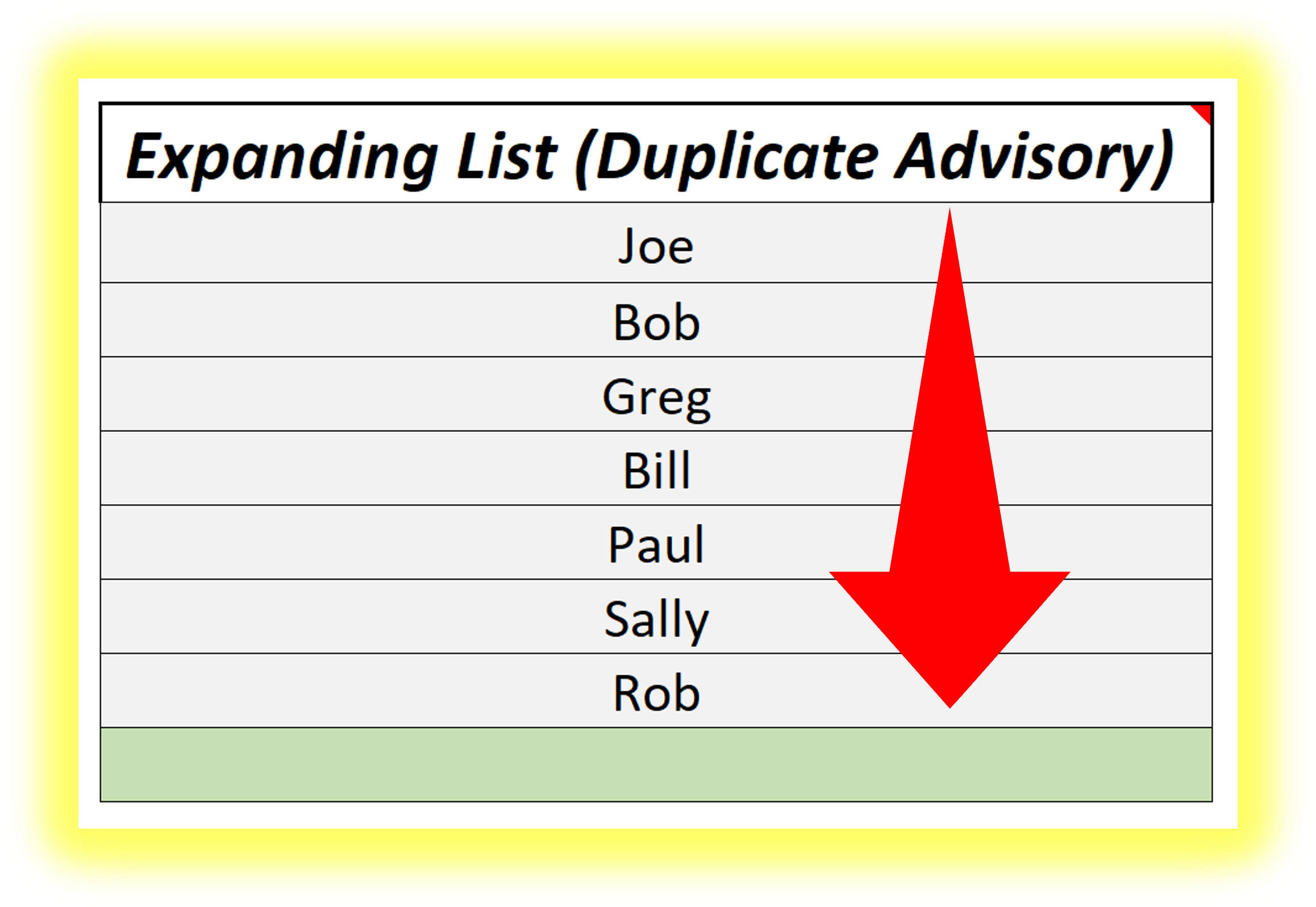 Expandable List without VBA | Microsoft Community Hub