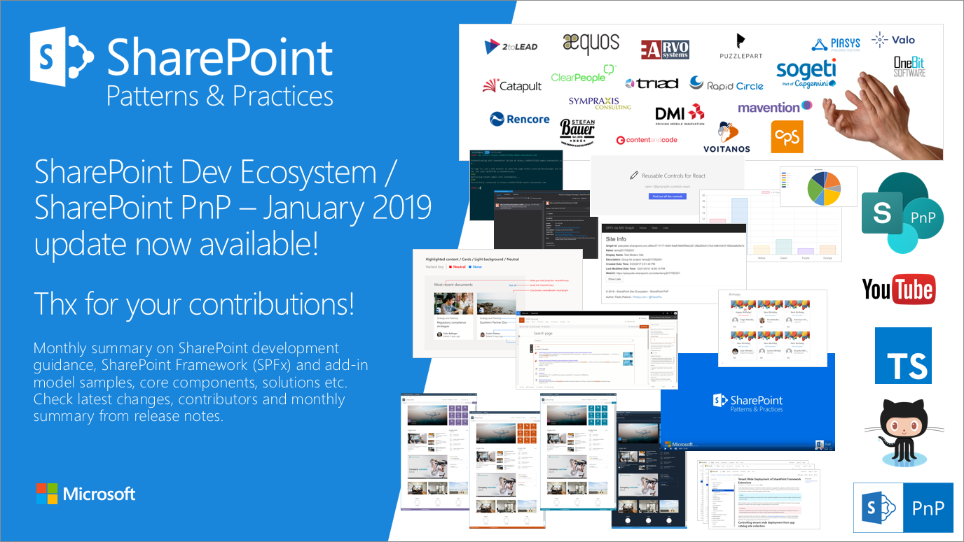 SharePoint Dev Ecosystem / SharePoint PnP - January 2019 update now ...