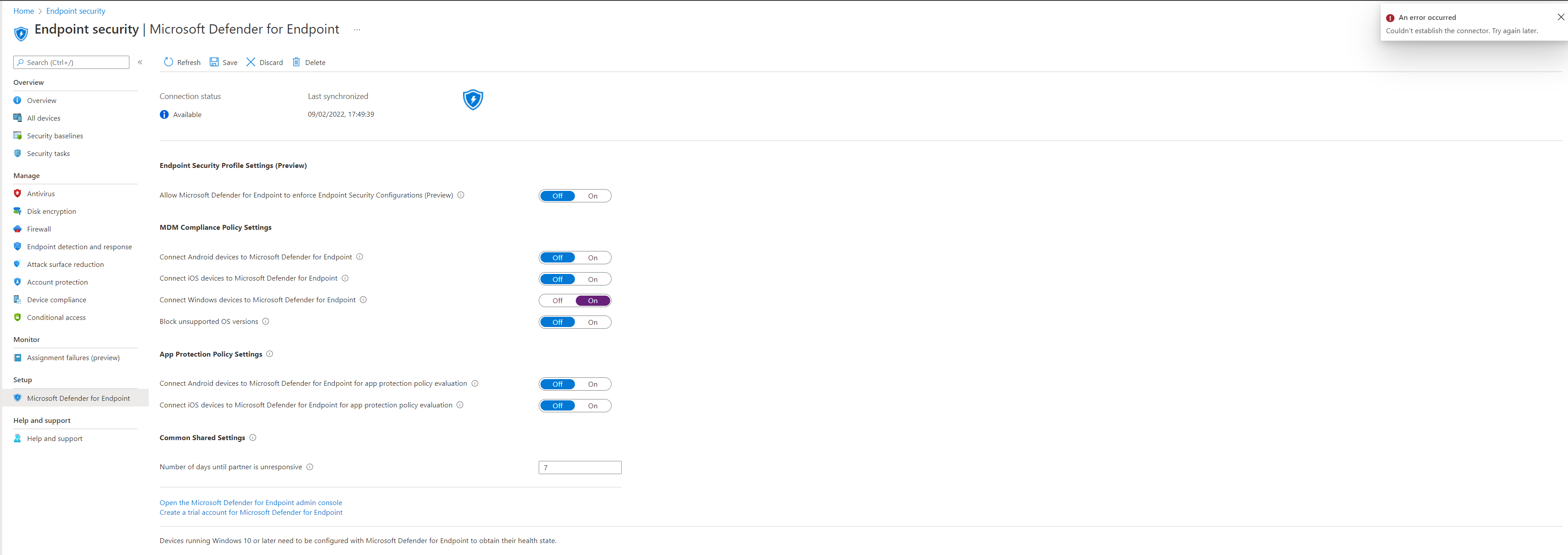 Trouble connecting endpoints to DfE through Intune | Microsoft Community Hub