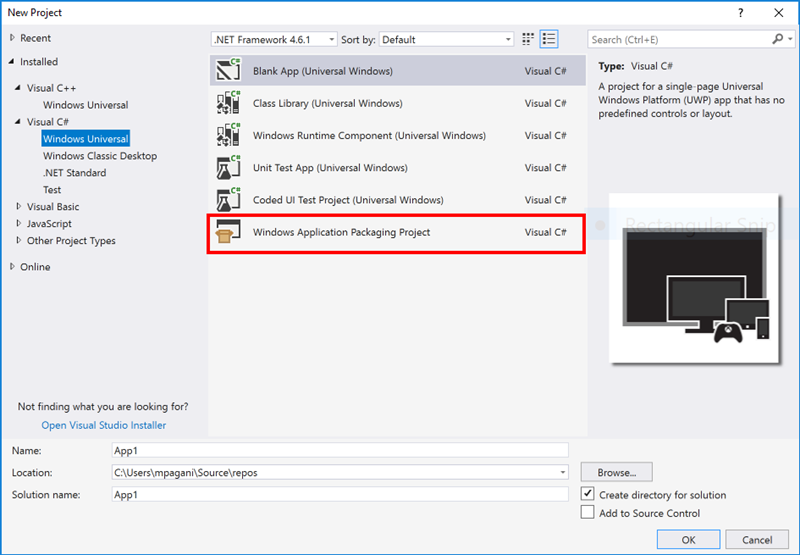 Package a .NET desktop application using the Desktop Bridge and Visual ...