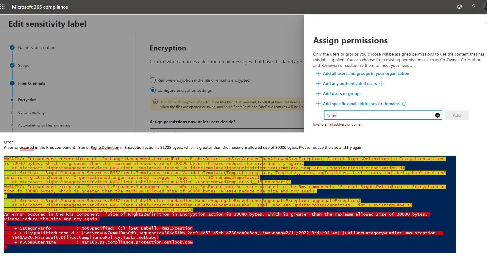 AIP - Allow access to any US Government domain | Microsoft Community Hub