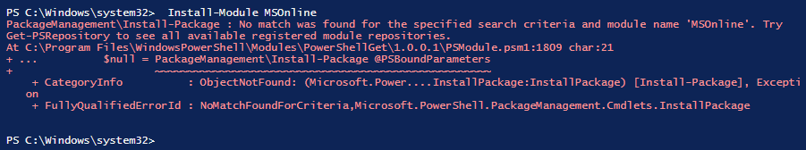 Install-Module MSOnline - not working | Microsoft Community Hub