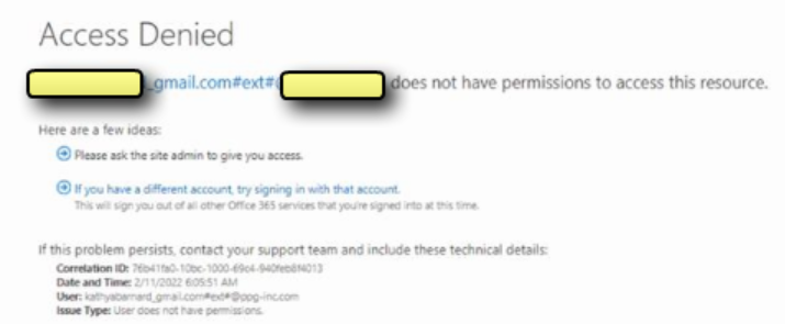 Access denied when sharing sharepoint site to external users ...
