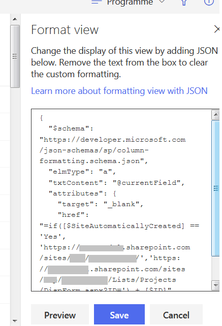Adding JSON inside my "Format view" is not having any effect. | Microsoft Community Hub
