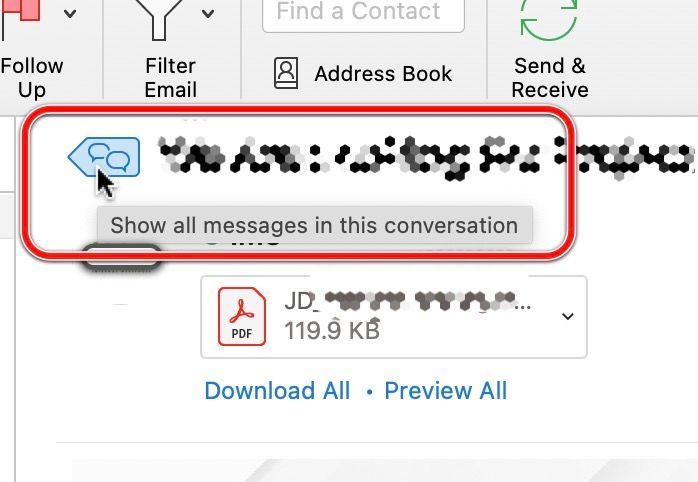 Outlook Classic button to 'Show all messages in this conversation ...