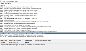 Error during SCCM 1702 baseline media upgrade from SCCM 2012 R2 : SharedManagementObjects.msi ...