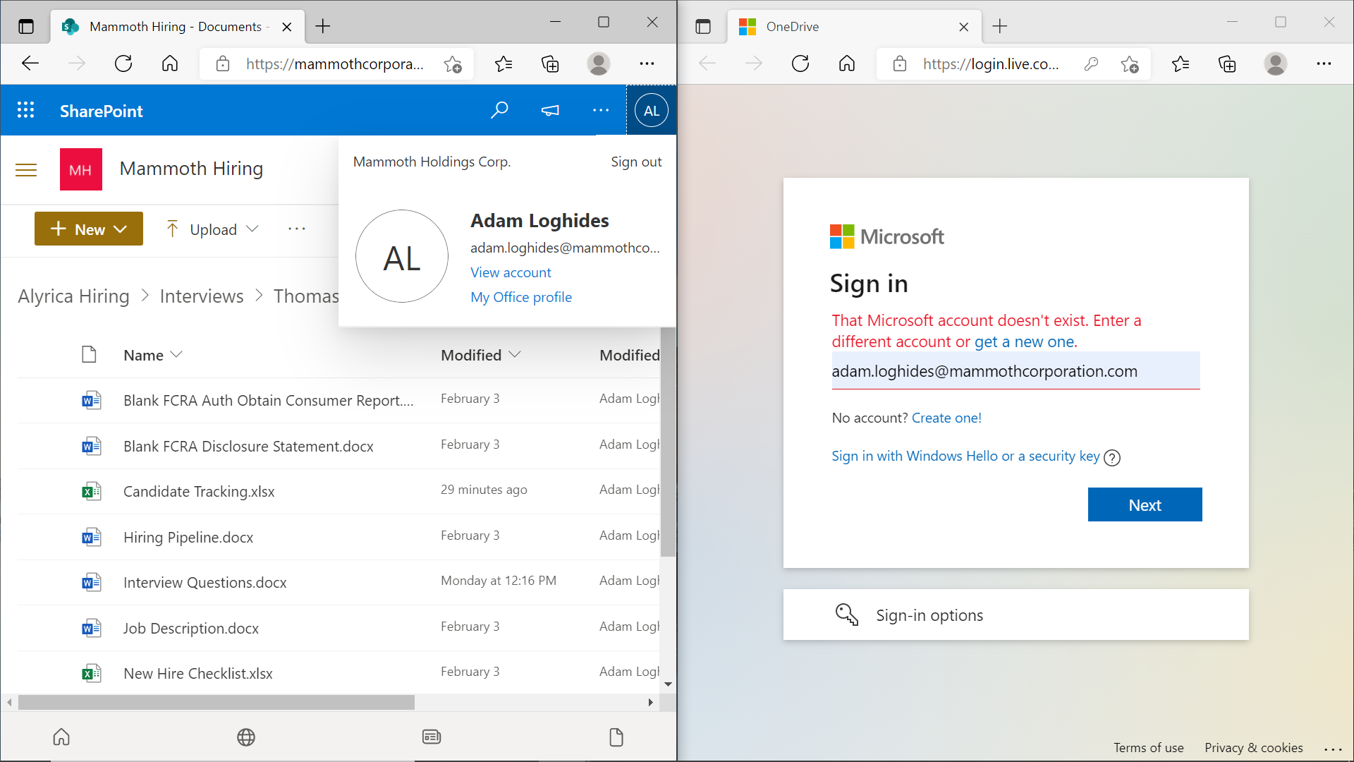 How is this possible?? Logged in and working, while my acct doesn't ...
