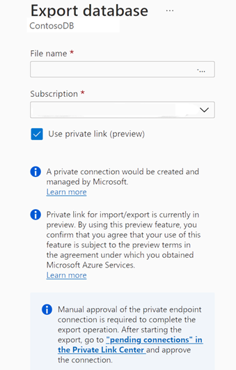 Import Export using Private Link now in Preview | Microsoft Community Hub
