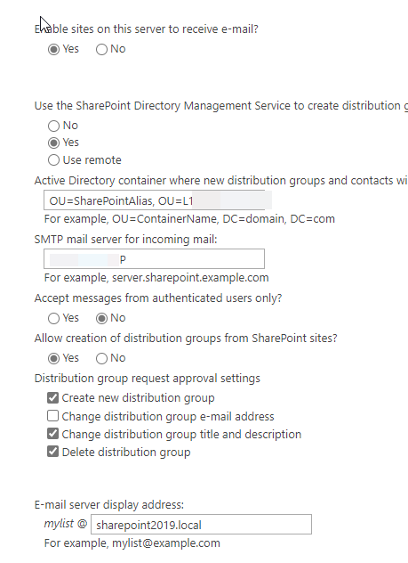 SP2019 - unable to email - test with SP2013 workflow and incoming email ...
