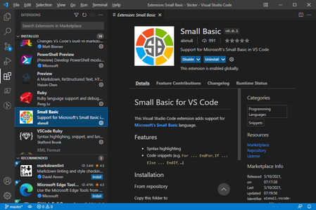 Small Basic for VS Code | Microsoft Community Hub