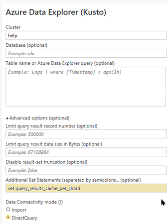 Using Query results cache in Azure Data Explorer (aka Kusto) from Power ...