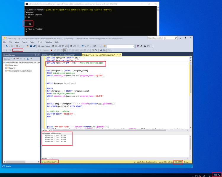Azure SQL idle sessions are killed after about 30 minutes