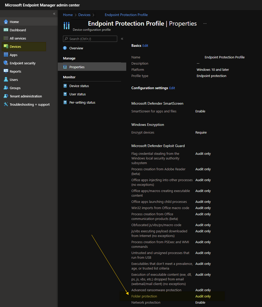 Difference between "Devices > Configuration Profiles" and "Endpoint ...
