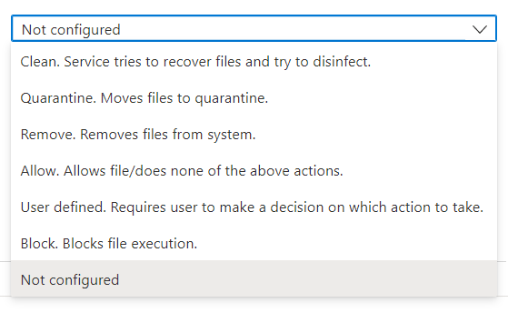 Defender/ThreatSeverityDefaultAction - what is default action if not ...