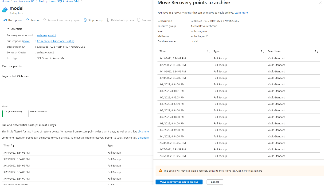 Achieve cost-effectiveness using vault-archive tier for Azure Backup ...