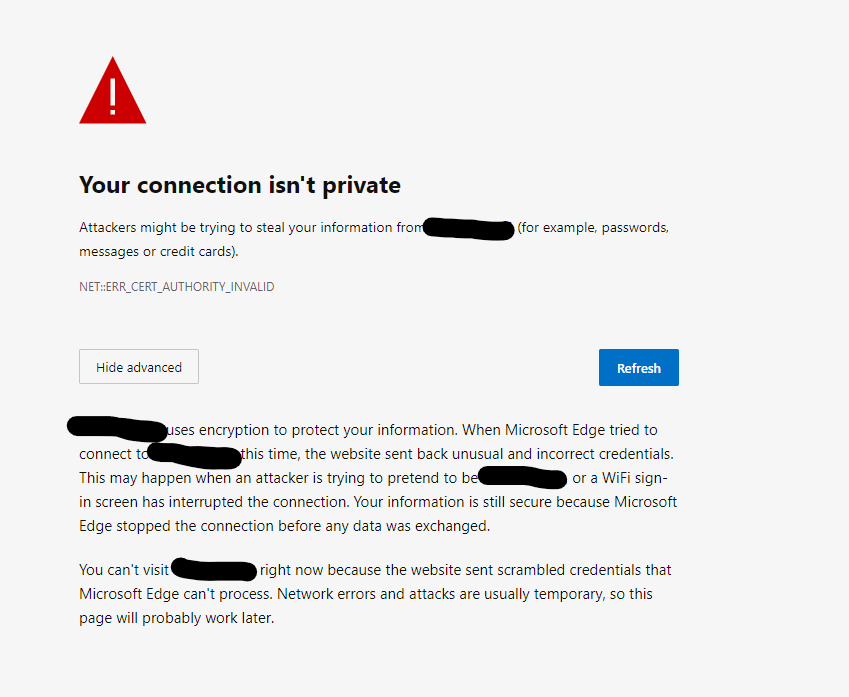 Edge Chromium GPO to ignore Certificate Warnings | Microsoft Community Hub