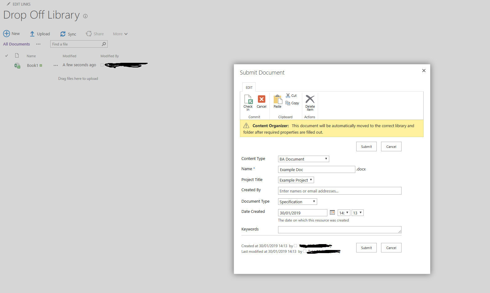 Drop-off Library 'Submit Document Form' doesn't show up in modern sites ...