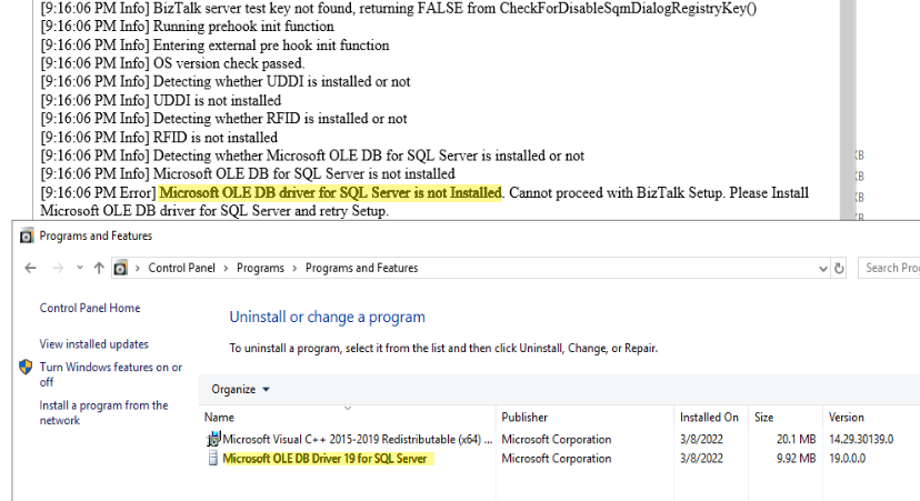 BizTalk 2020 and OLE DB Driver for SQL Server Driver 19 driver issue ...
