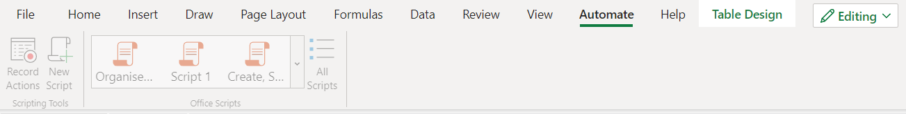 Automate tab greyed out in online Excel | Microsoft Community Hub