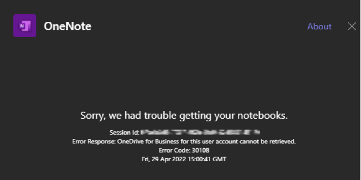 OneNote error 30108 in Teams | Microsoft Community Hub