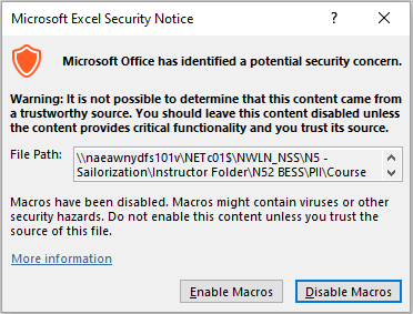 Unable to make macro enabled workbook a Trusted Document because of ...