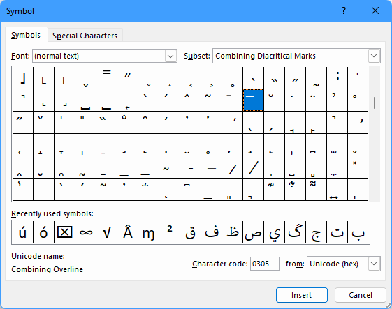 How to insert a mean value symbol | Microsoft Community Hub