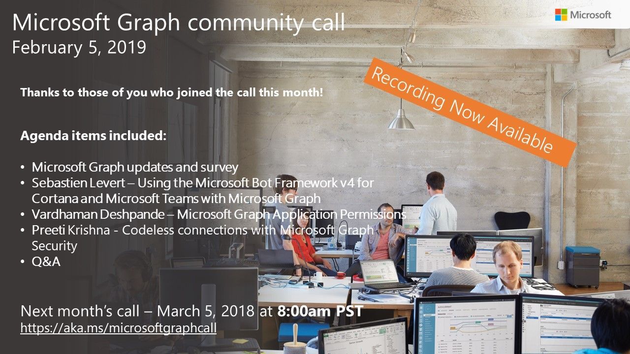 Microsoft Graph February community call summary and recording now ...