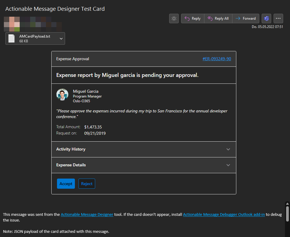 Print Actionable Message not working | Microsoft Community Hub
