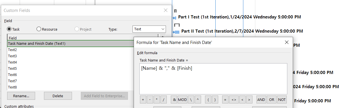How to change Task Finish date format created by custom filed on gantt ...