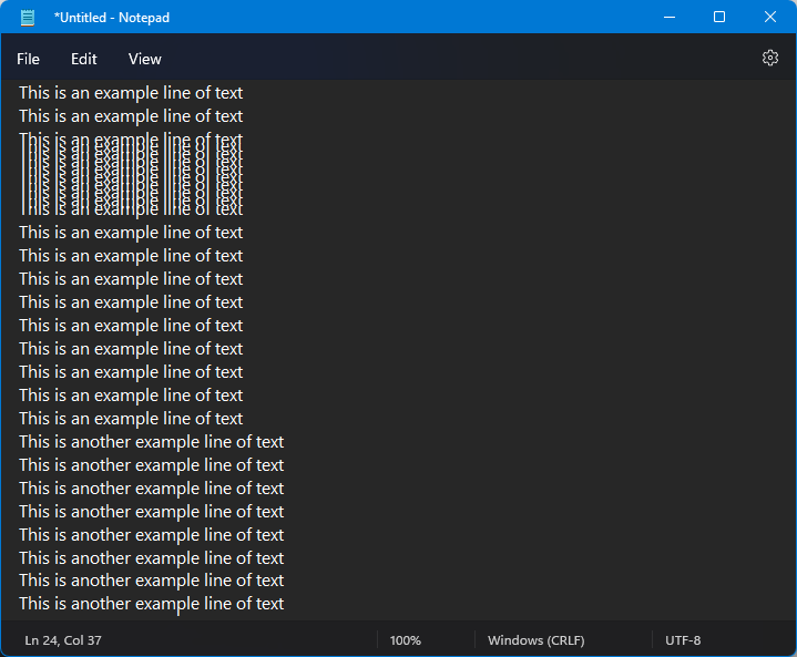 Several places have visual artifacts when you scroll, including notepad ...