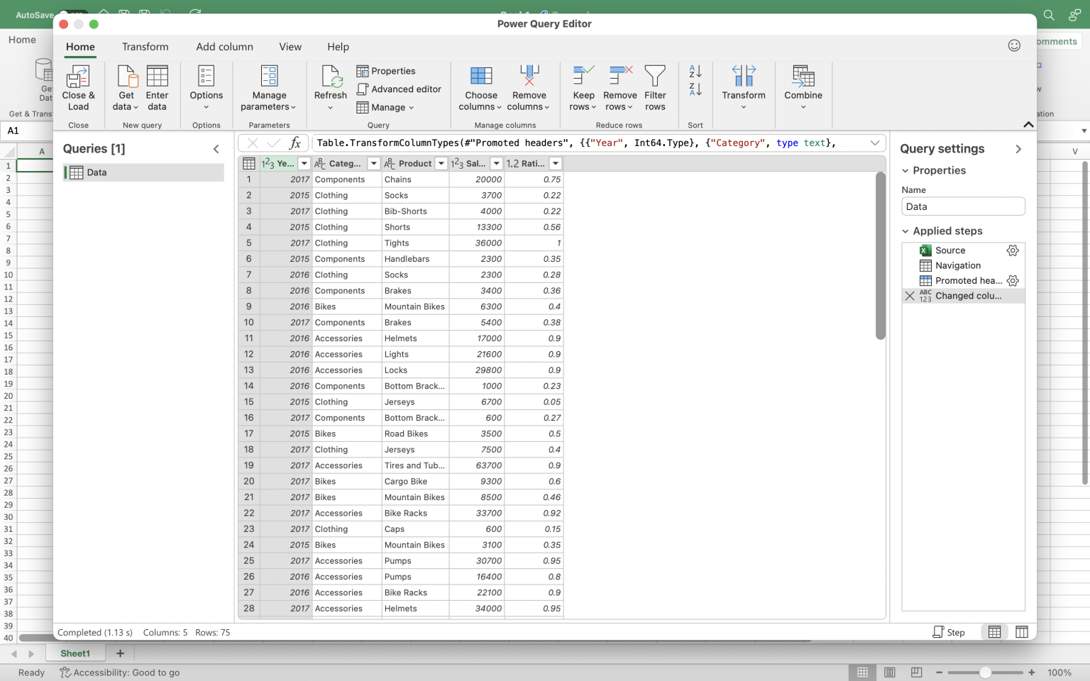 Shape data with Power Query Editor in Excel for Mac | Microsoft ...