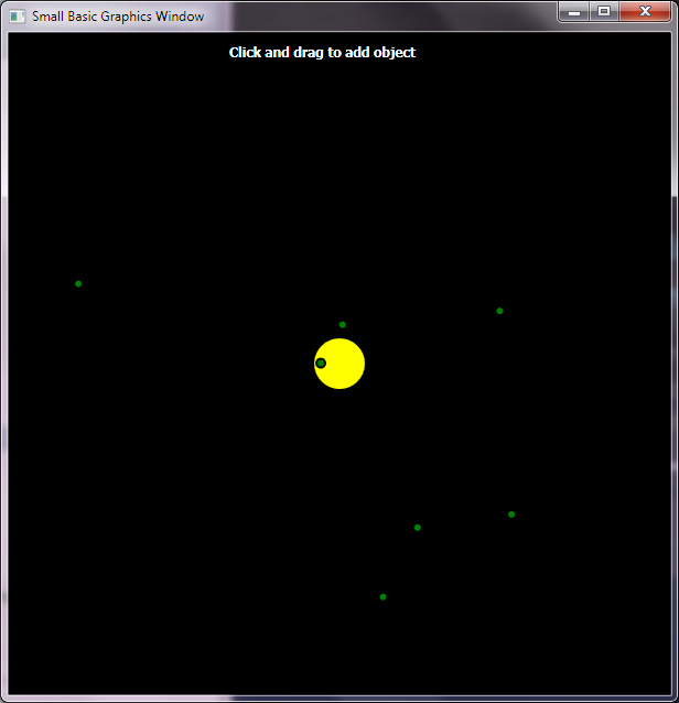 Small Basic Featured Program - Gravity Simulator | Microsoft Community Hub