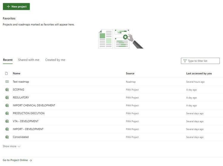 Projects not showing in PWA Project Center | Microsoft Community Hub