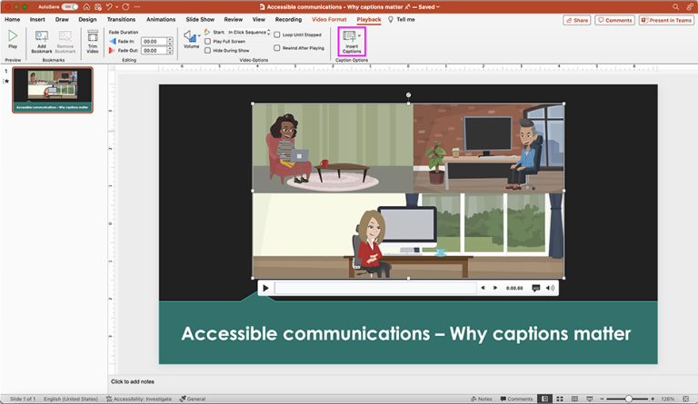 Make PowerPoint presentations more accessible with closed captions in ...