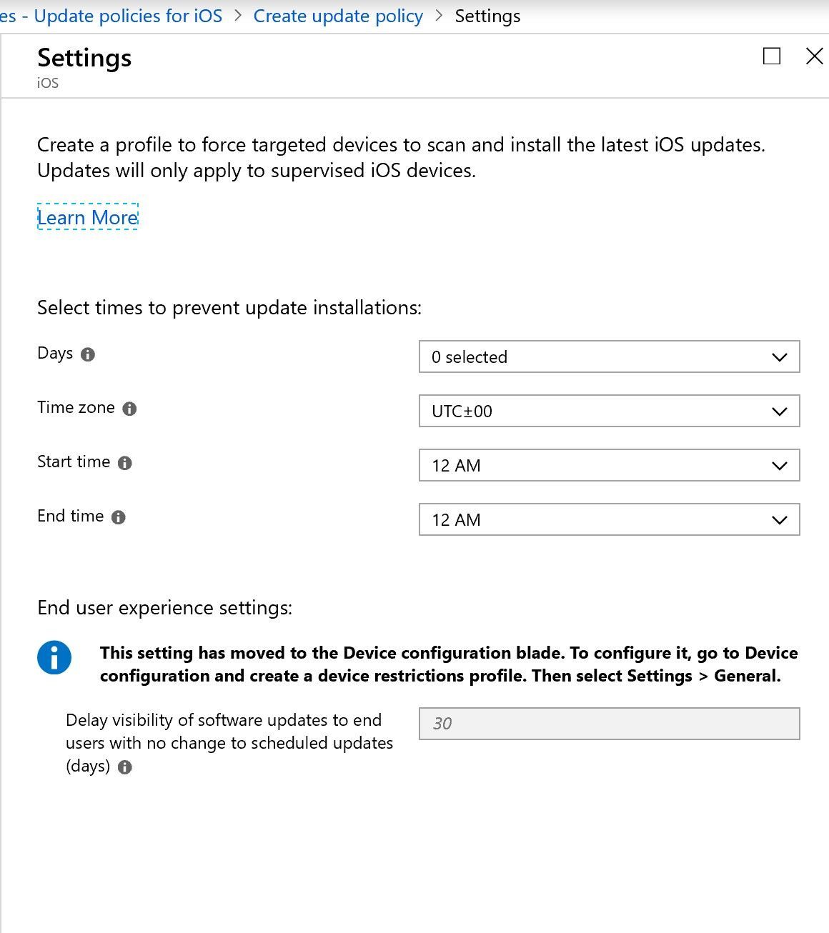 Delaying visibility of software updates in Intune for supervised iOS ...