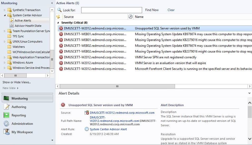 System Center Advisor now analyzes System Center Virtual Machine Manager’s configuration ...