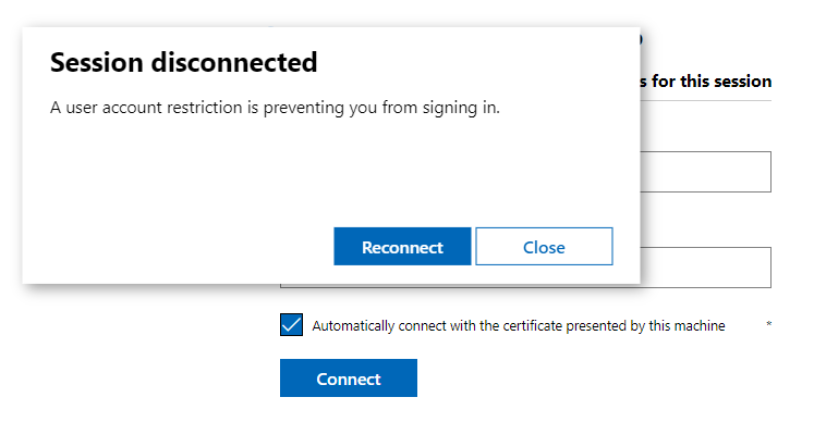 Remote Desktop Session disconnected | Microsoft Community Hub