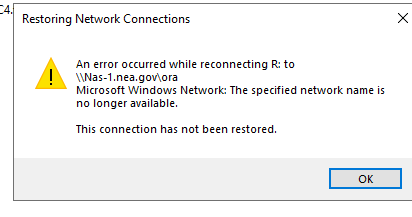What is the process to restore network connections for network file ...