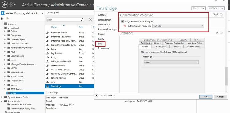 A sample deployment of Authentication Policies and Authentication Policy Silos in Active ...