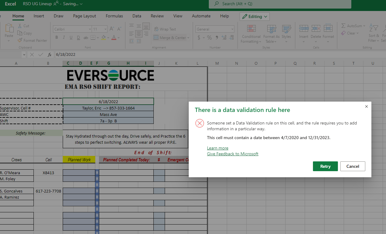 data validation rules | Microsoft Community Hub