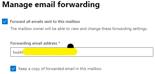 Discrepancy in a ForwardingRule for email | Microsoft Community Hub